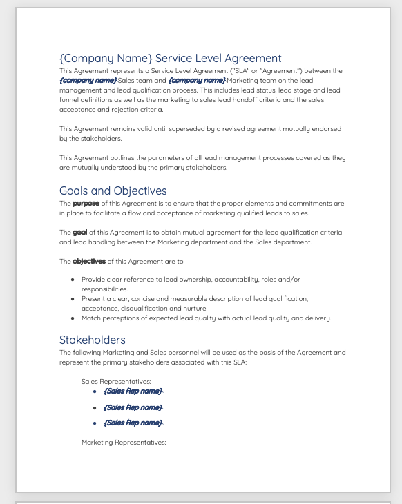Download Your Free SLA Template | HQdigital